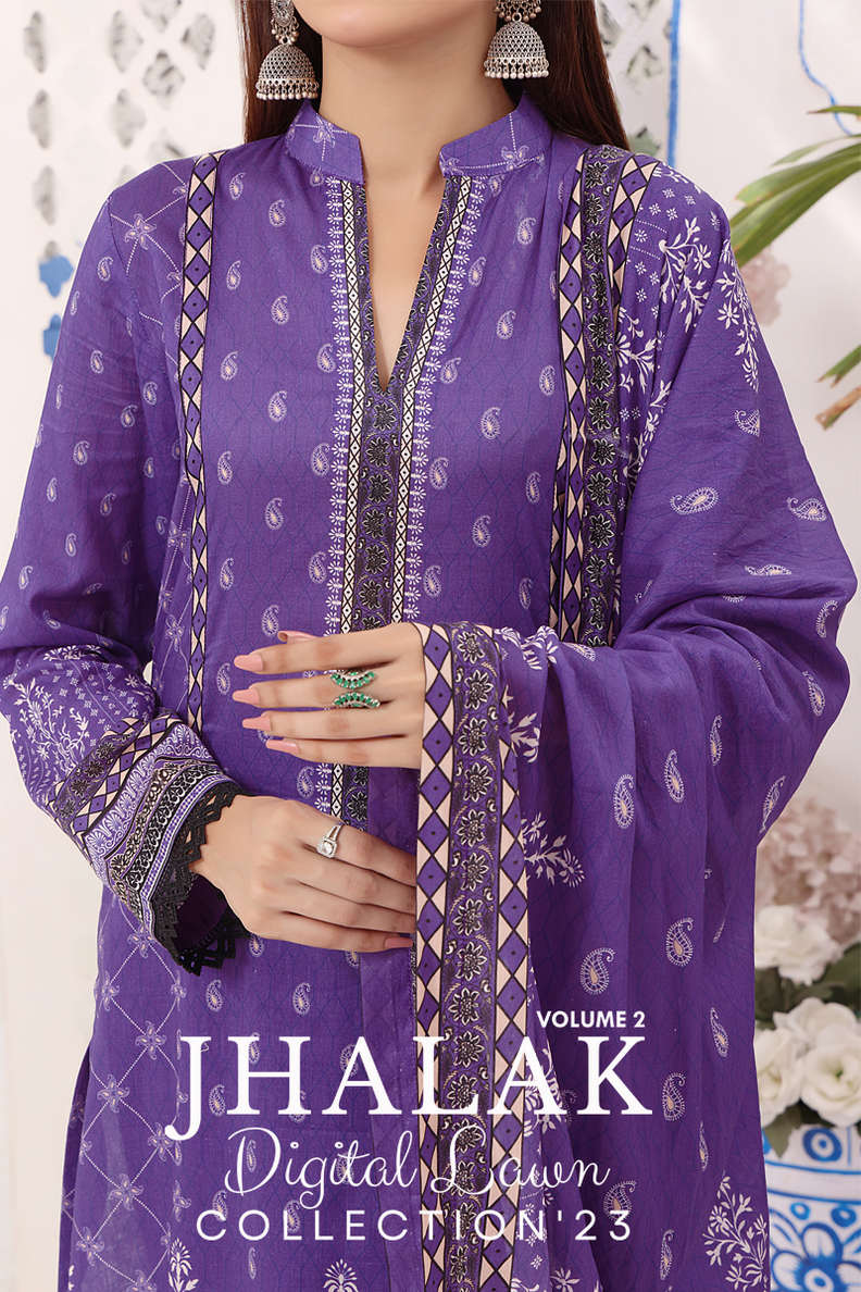 Jhalak Printed Digital Lawn Collection Vol-1 2023 – VS Textile