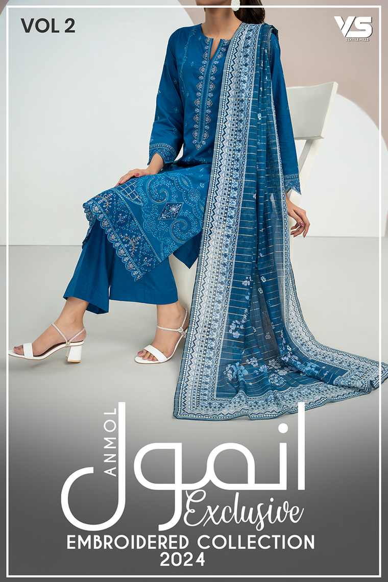 Anmol Embroidered Cotton Collection 2024 – VS Textile