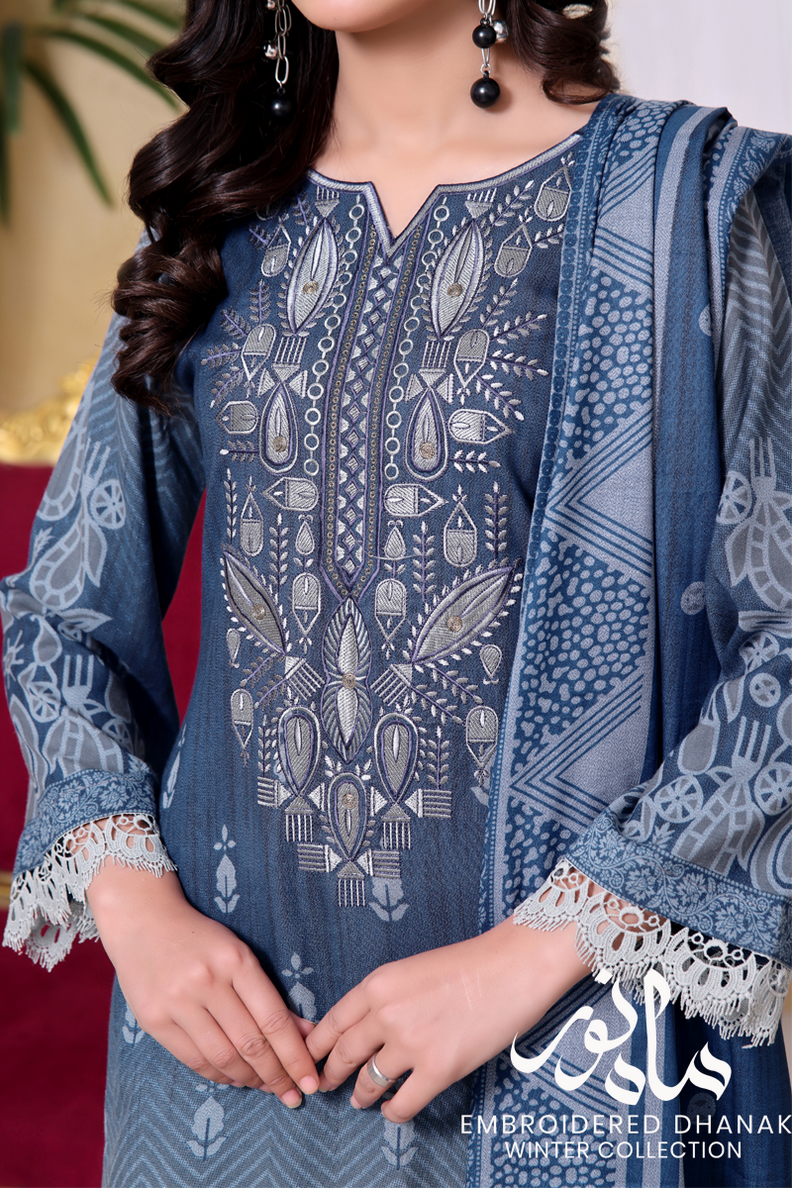 Mahnoor Embroidered Dhanak Wool Winter Collection 2023 – VS Textile