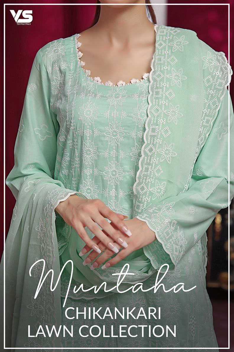 Muntaha Chikankari Premium Collecton 2024 – VS Textile