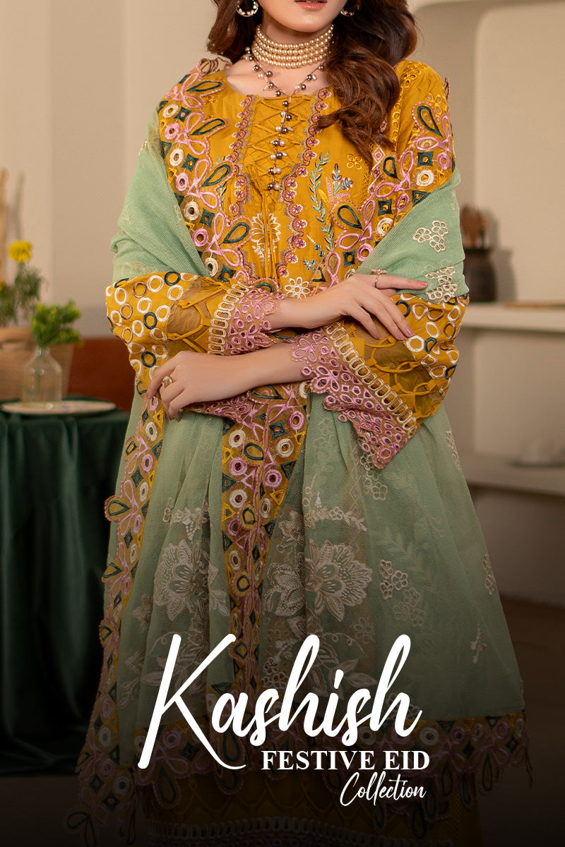 Kasish Festive Eid Collection With Net Cut Work Dupatta 2025 – VS Textile